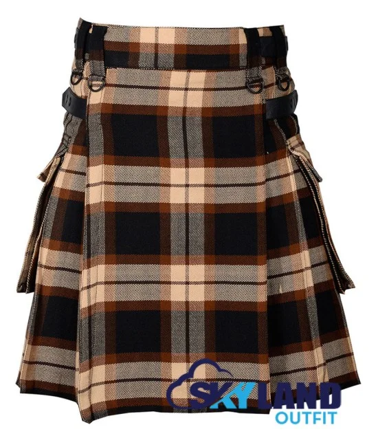 Rose Ancient Tartan Kilt Scottish Utility Kilt with Cargo Pockets
