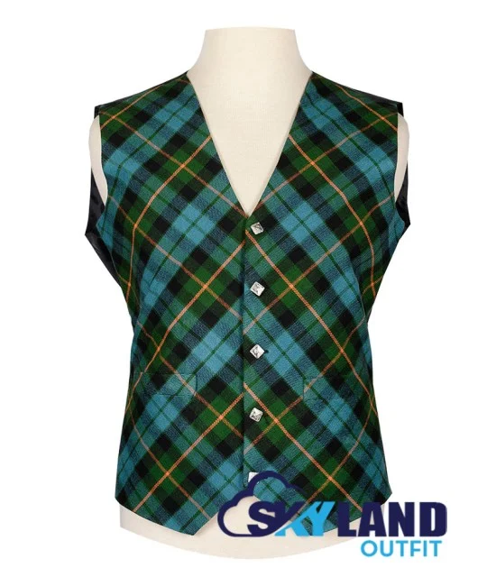 Scottish Gunn Ancient Vest / Irish Bespoke Tartan Waistcoats - 4 Plaids