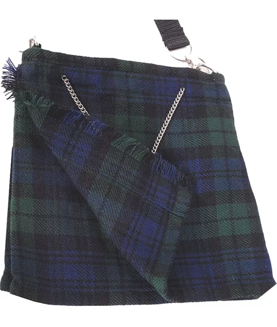 Black Watch Tartan Ladies Kilt Shaped Purse, Tote Bag